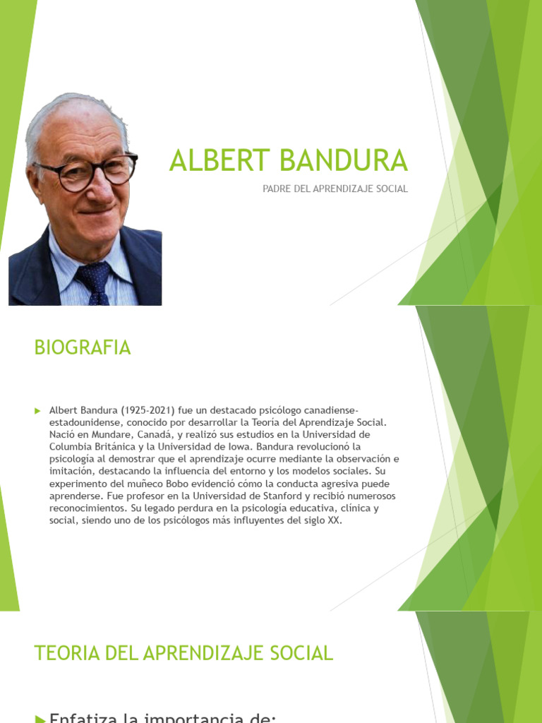 Legado de Albert Bandura en Aprendizaje Social | PDF | Aprendizaje ...