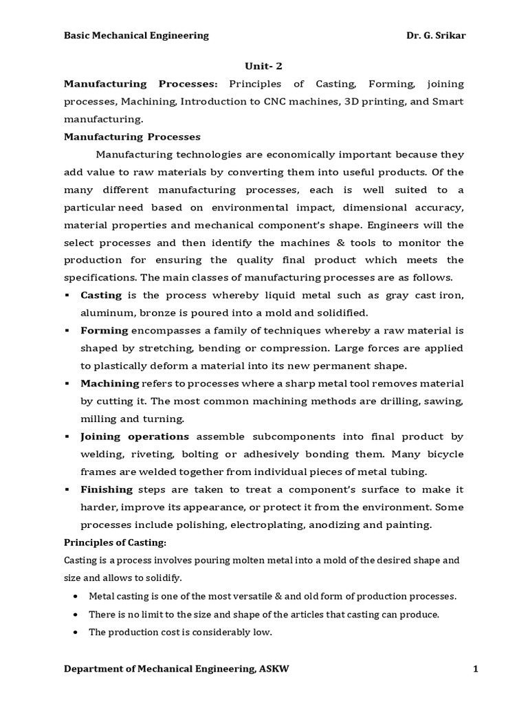 BME Unit 2 Revised 15-04-25 | PDF | Internal Combustion Engine | 3 D Printing
