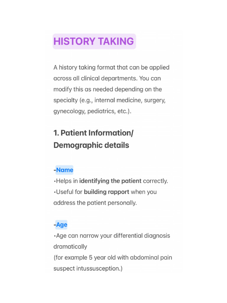 History Taking | PDF