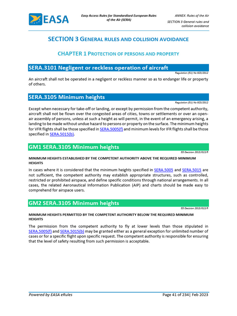 European Air Rules: Collision Avoidance | PDF | Traffic | Air Traffic ...