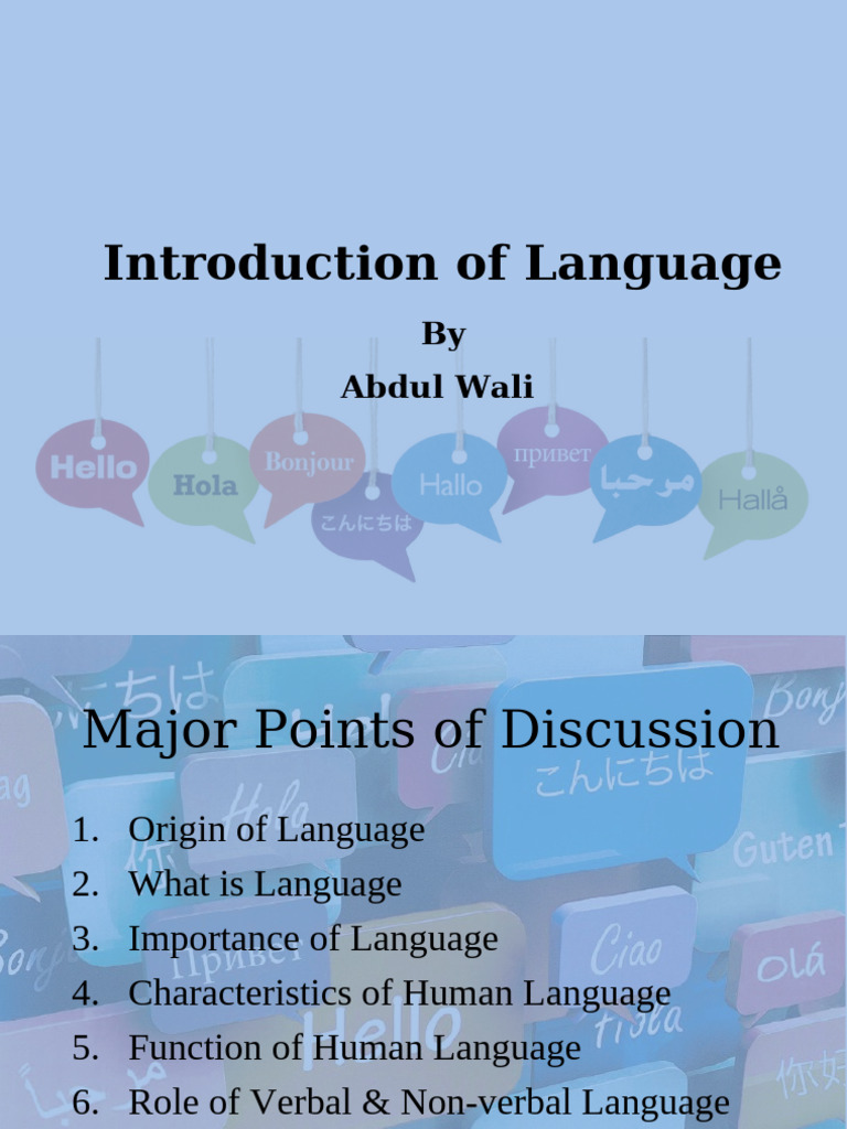 ENG 100 Introduction of Language 69202 1 | PDF | Nonverbal ...