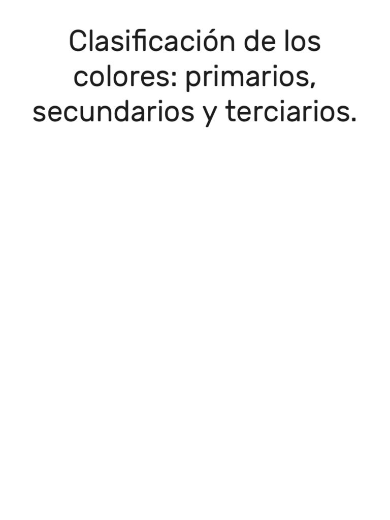 Clasificación de Los Colores | PDF