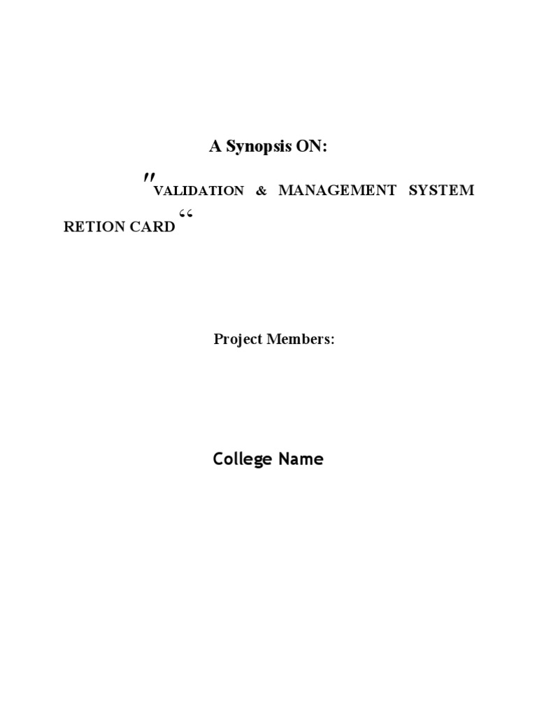 Ration Card Validation & Management System | PDF | Computer Related ...