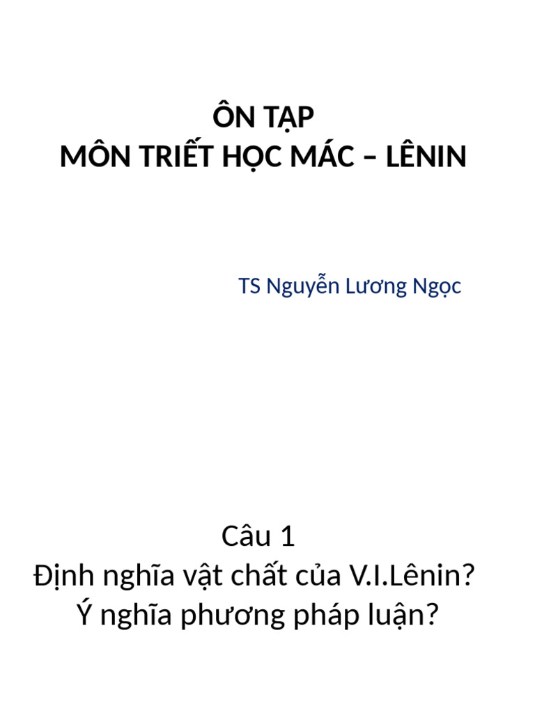 On Tap Mon Triet Hoc | PDF