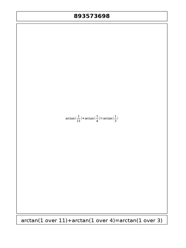 Arctan 3 | PDF