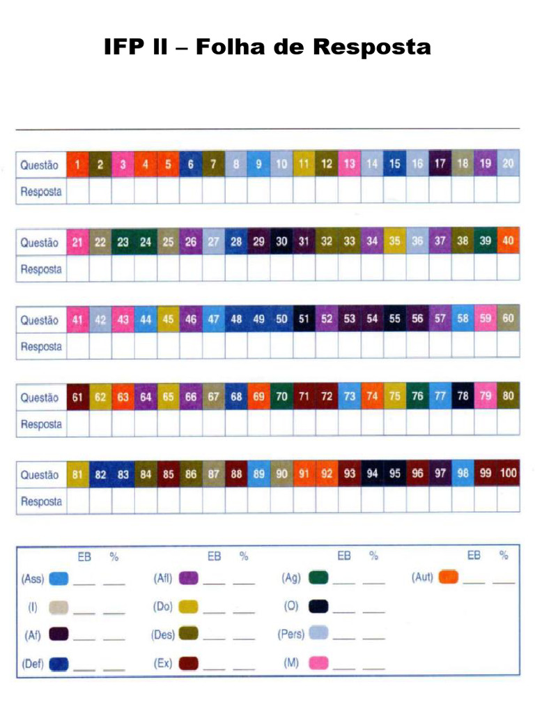 Folha de Resposta IFP LL | PDF
