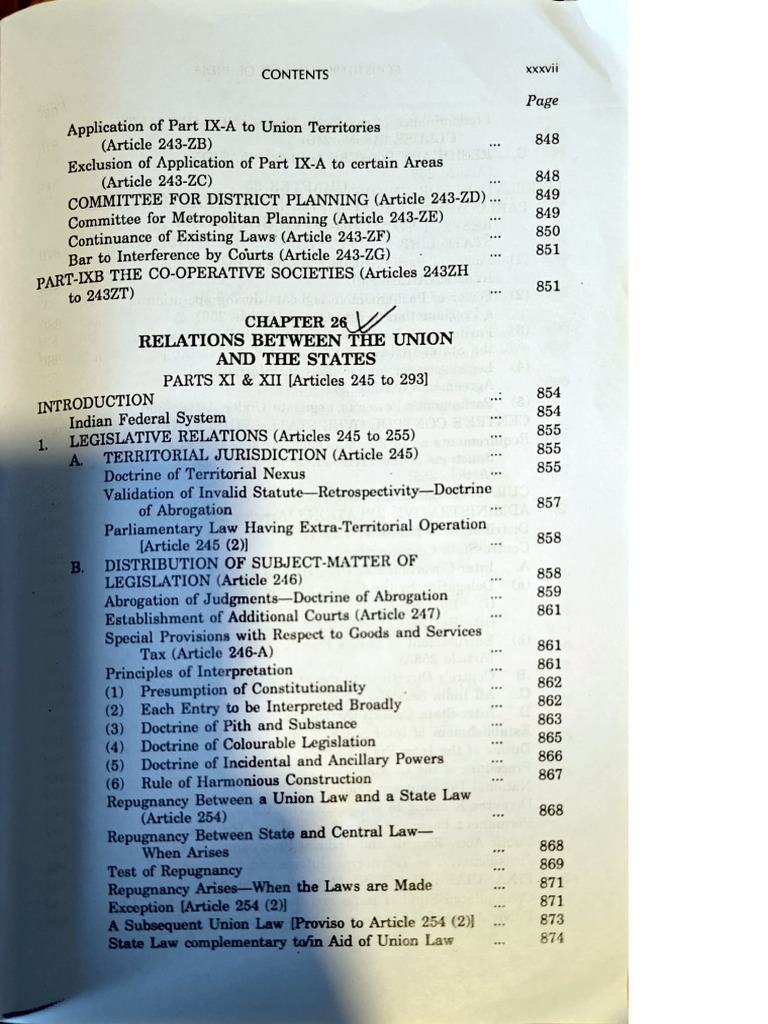 Relation Between Union and States | PDF