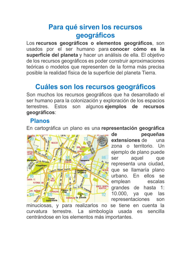 Recursos geográficos y su utilidad | PDF | Sistema coordinado | Mapa