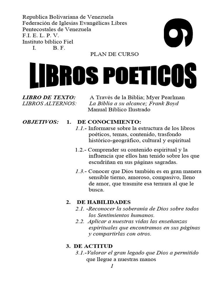 Libros Poeticos | PDF | Salmos | Poesía