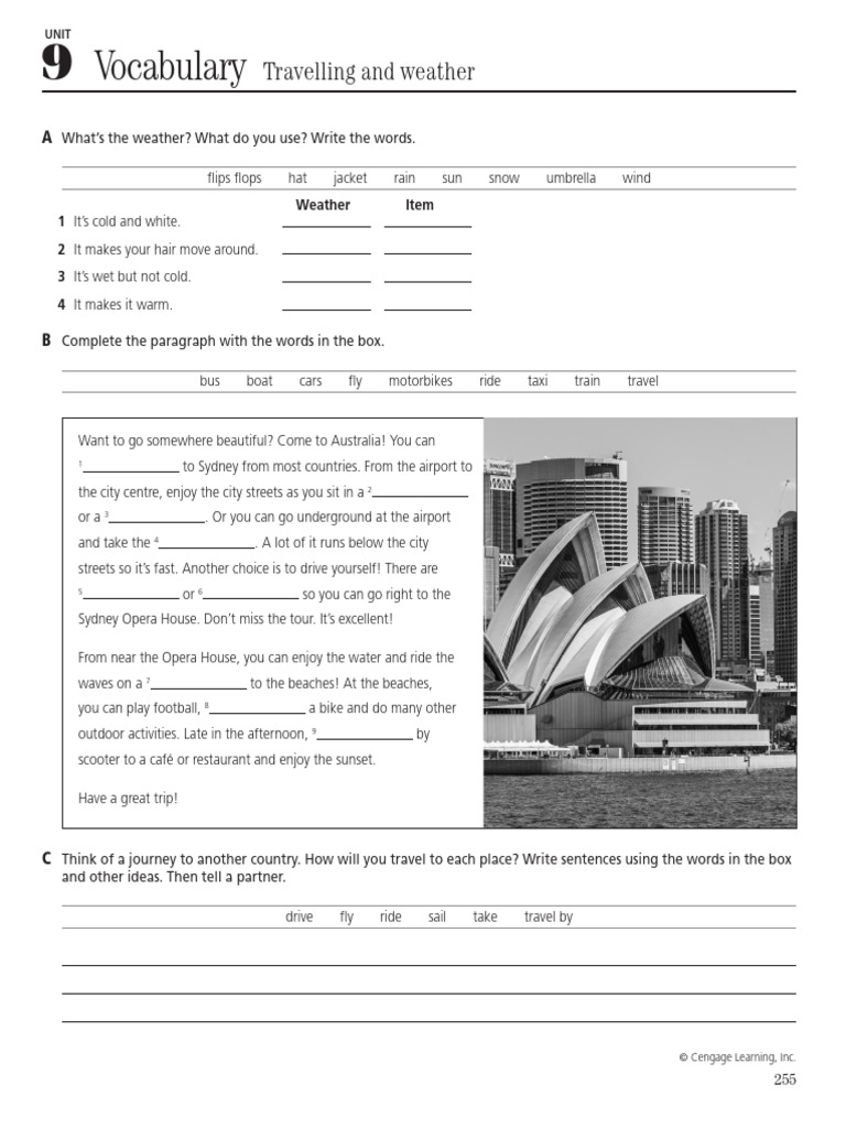 Voices Beginner StudentWorksheets Vocabulary Unit 09 | PDF