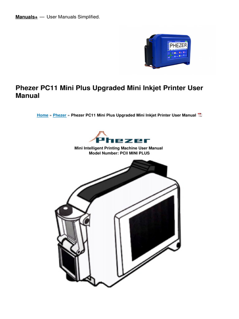 Pc11 Mini Plus Upgraded Mini Inkjet Printer Manual | PDF | Printer (Computing) | Typefaces