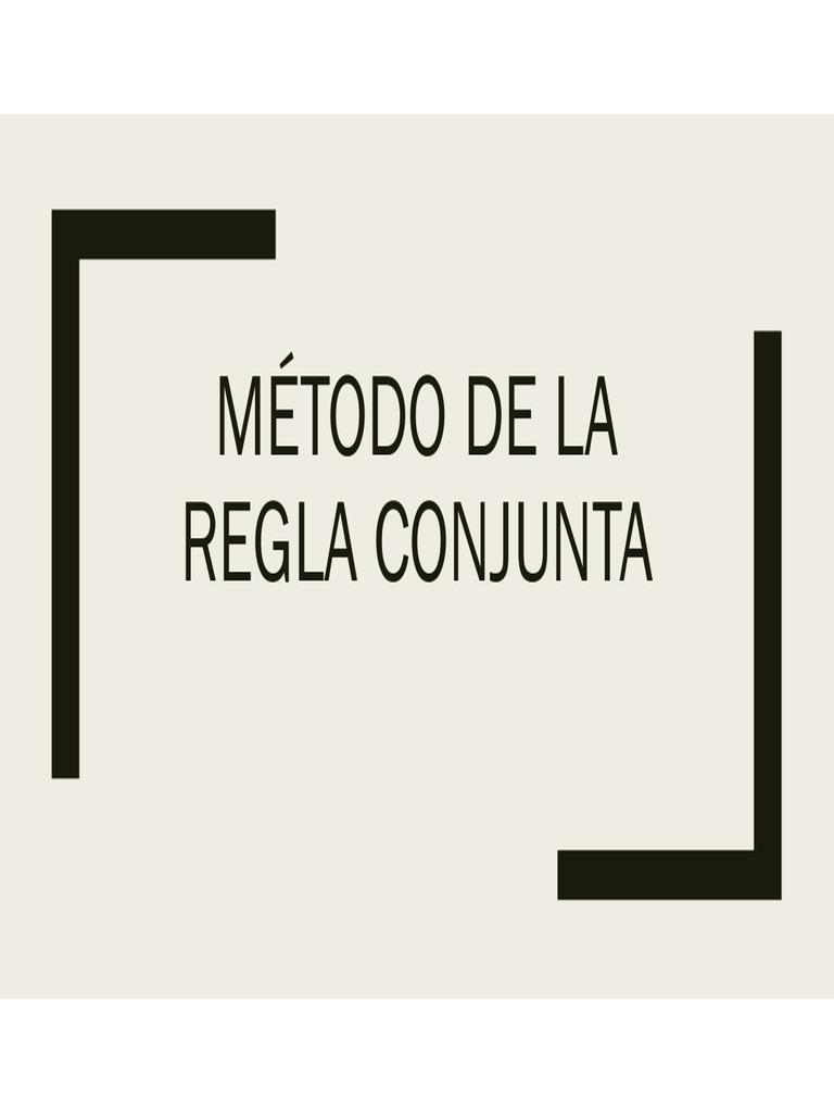 Método de La Regla Conjunta | PDF