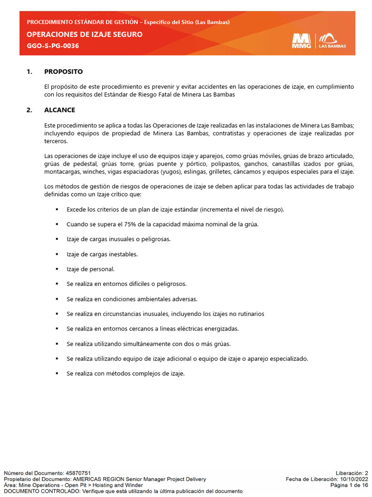 GGO-S-PG-0036 Procedimiento - Operaciones de Izaje - 240316 - 090837 ...
