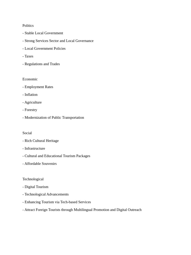 PESTLE Analysis for Local Governance | PDF