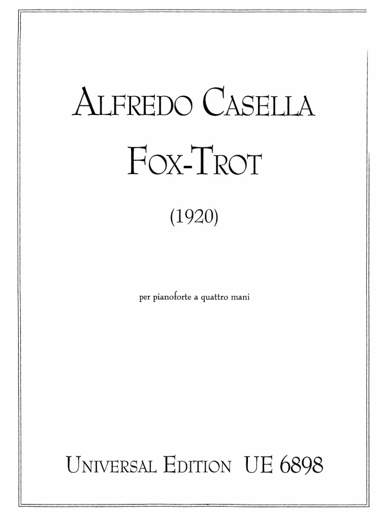 Complete Score - Fox-Trot (Casella) | PDF
