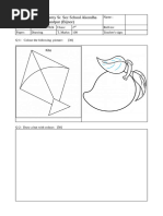Class 1 Drawing Exam Worksheet 2024 | PDF