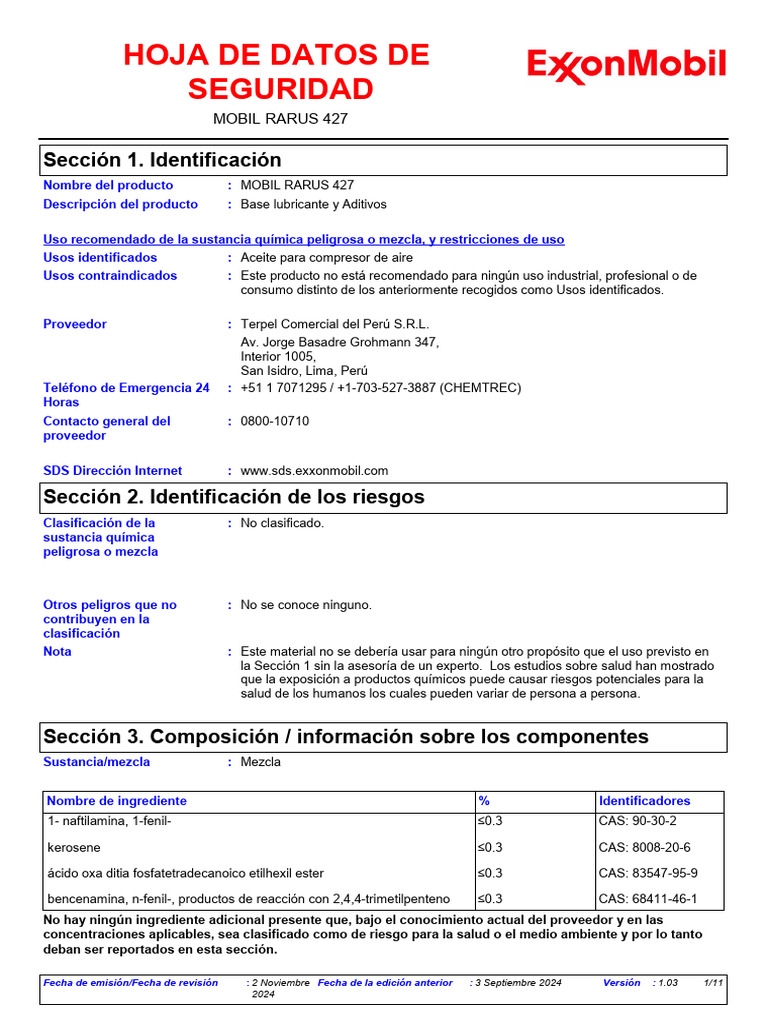 Mobil Rarus 427 | PDF | Agua | Contaminación