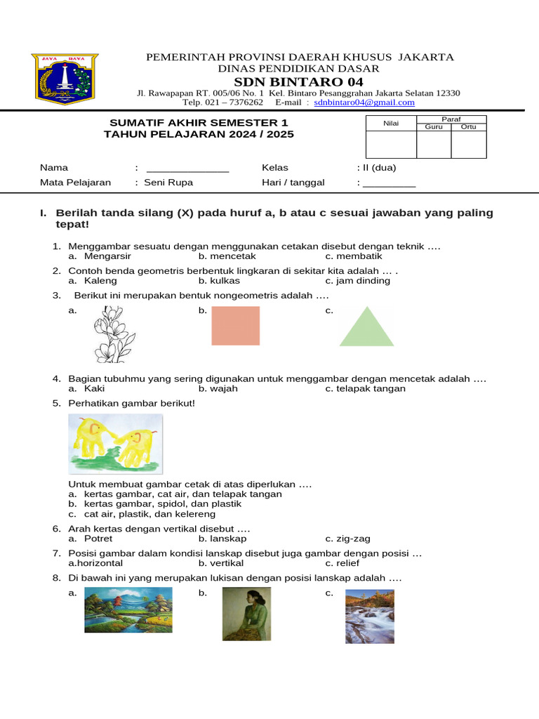 Sas Seni Rupa Kelas 2 | PDF
