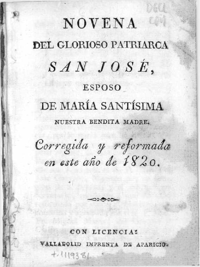 Novena Del Glorioso Patriarca San Jose Esposo de Maria Santisima | PDF ...
