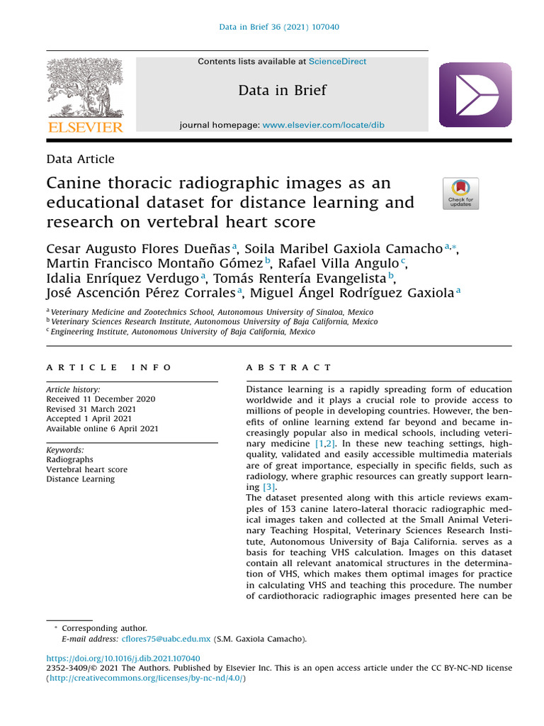Canine Thoracic Radiographic Images As An Educational Dataset For ...