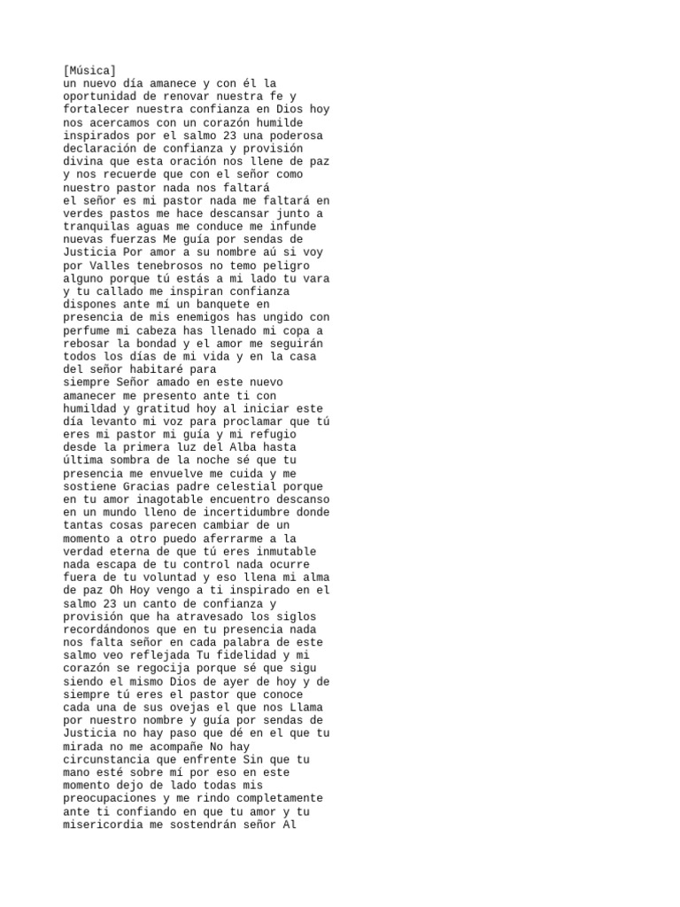 (Spanish (Auto-Generated) ) Oración de La Mañana Con El Salmo 23 ...