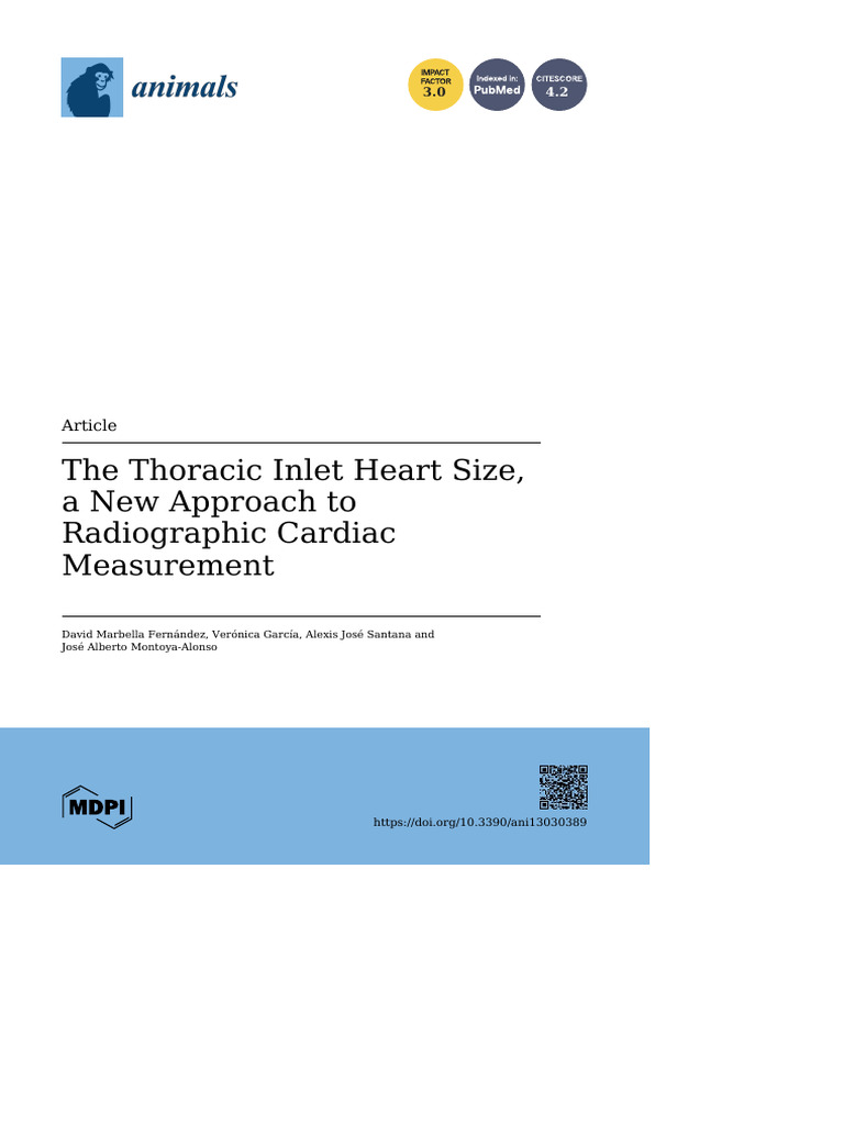 The Thoracic Inlet Heart Size, A New Approach To Radiographic Cardiac ...