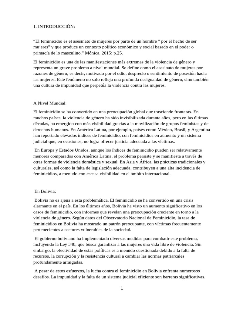 Documento1 2 | PDF | La violencia contra las mujeres | Homicidio