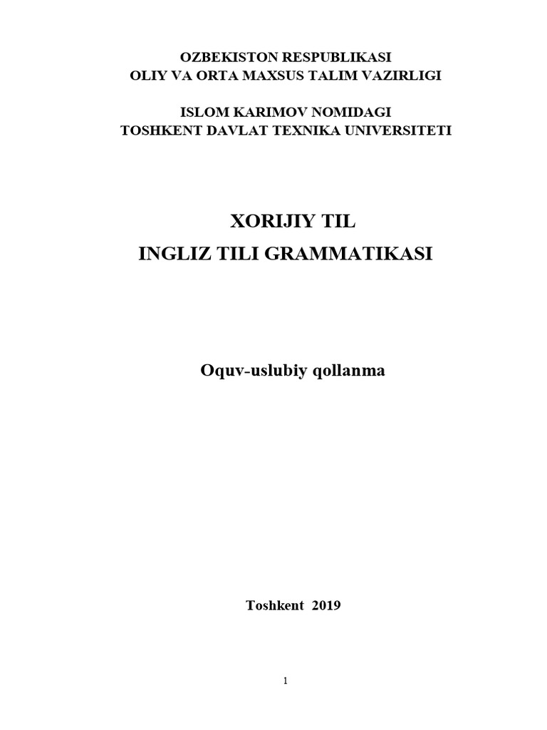 Ingliz Tili Grammatikasi | PDF