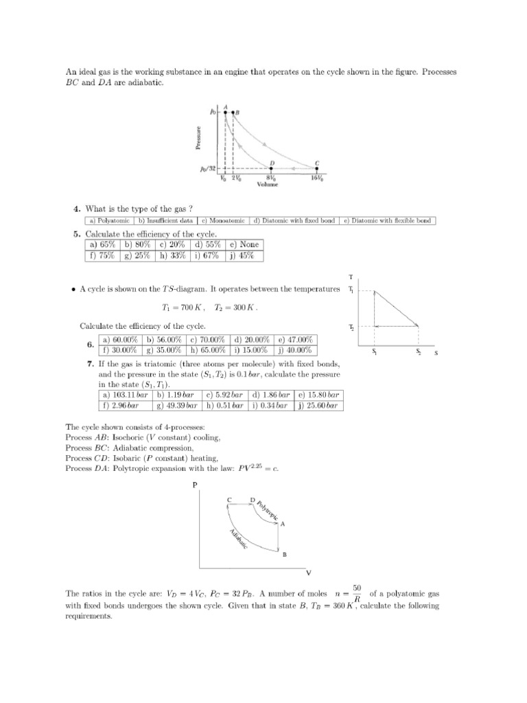 Sheet 5 Cyclic Process | PDF