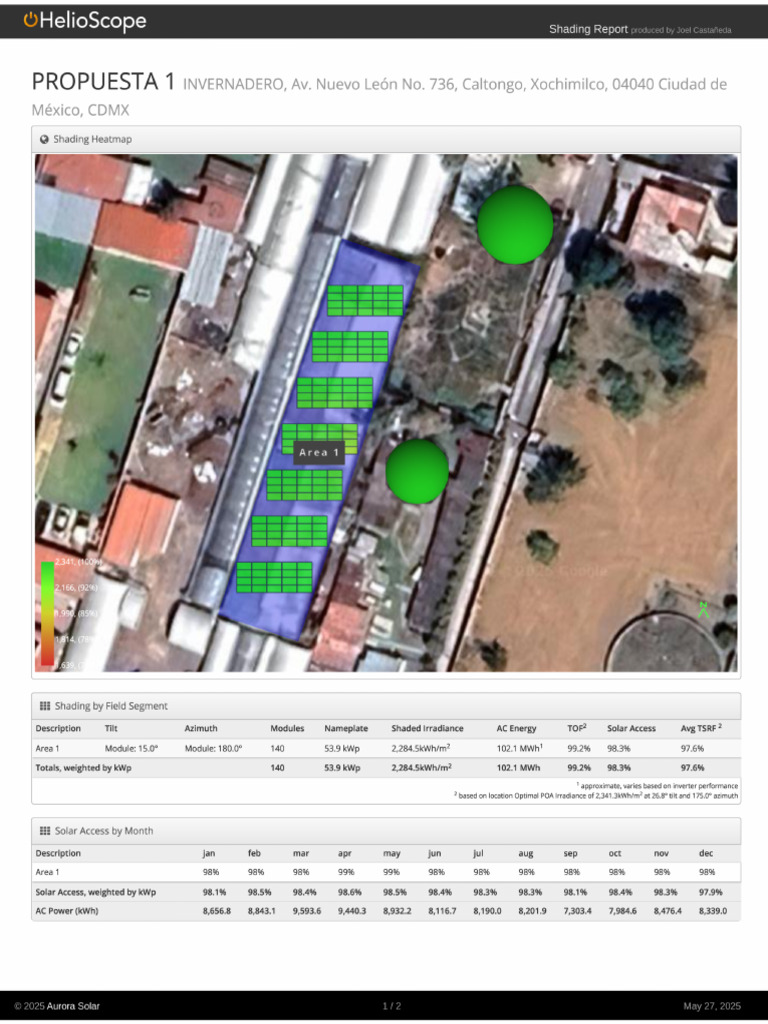 Helioscope Shading 16386209 Summary | PDF