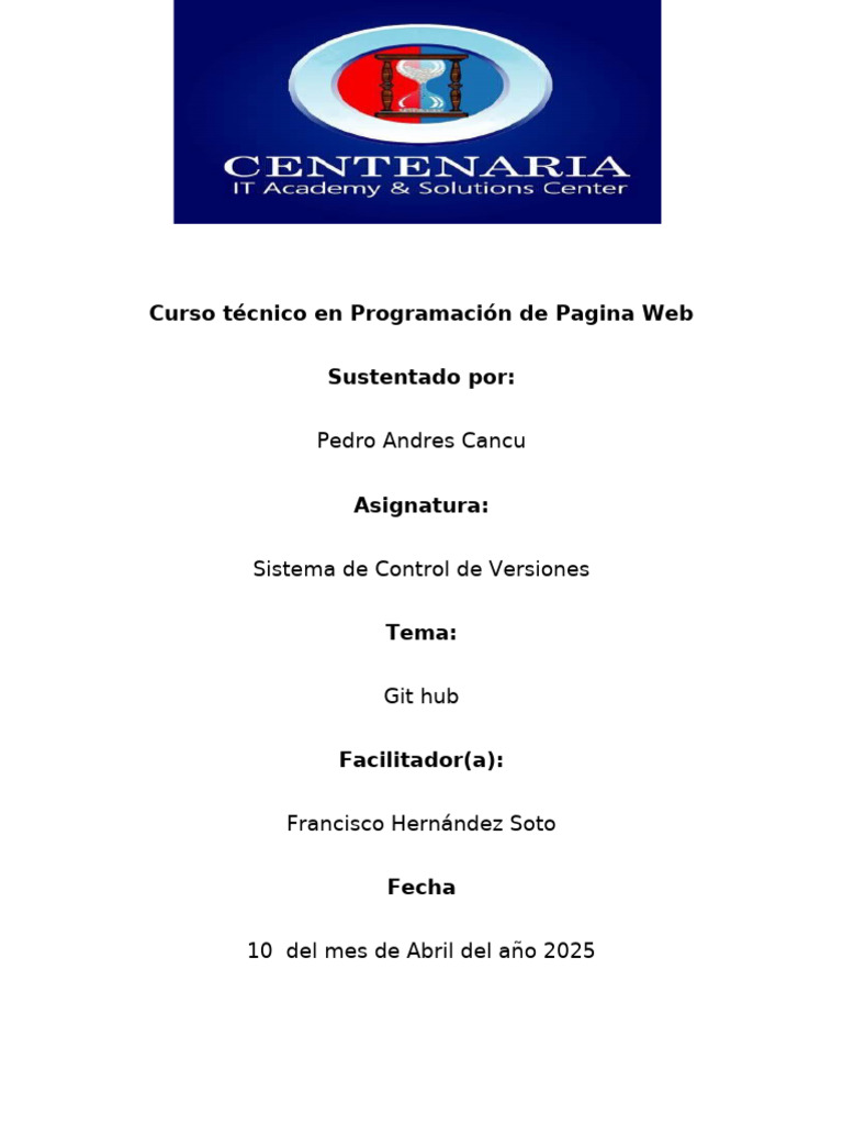 Curso Tecnico en Programacion de Pagina Web (Investigacion Github) | PDF | Informática | Software