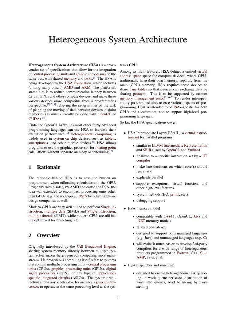 Heterogeneous System Architecture | PDF | Computing | Computer Architecture