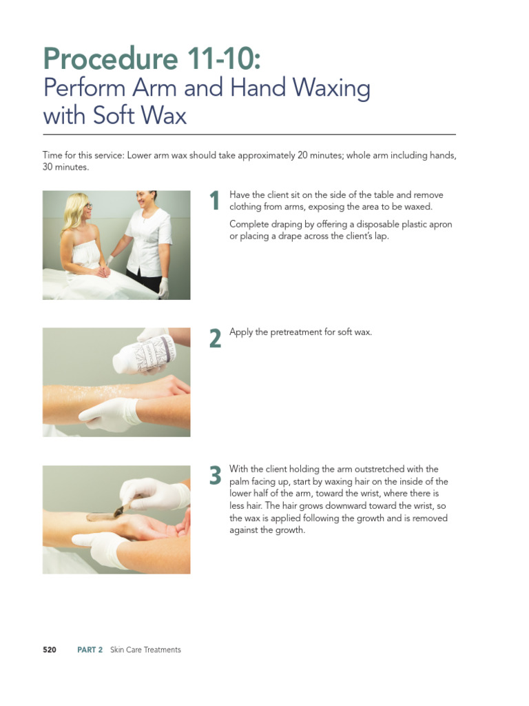 Arm Hand Wax W Soft Wax Procedure | PDF | Hand | Hair