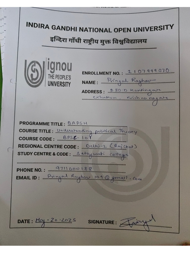 BPSC-101 (Understanding Political Theory) | PDF