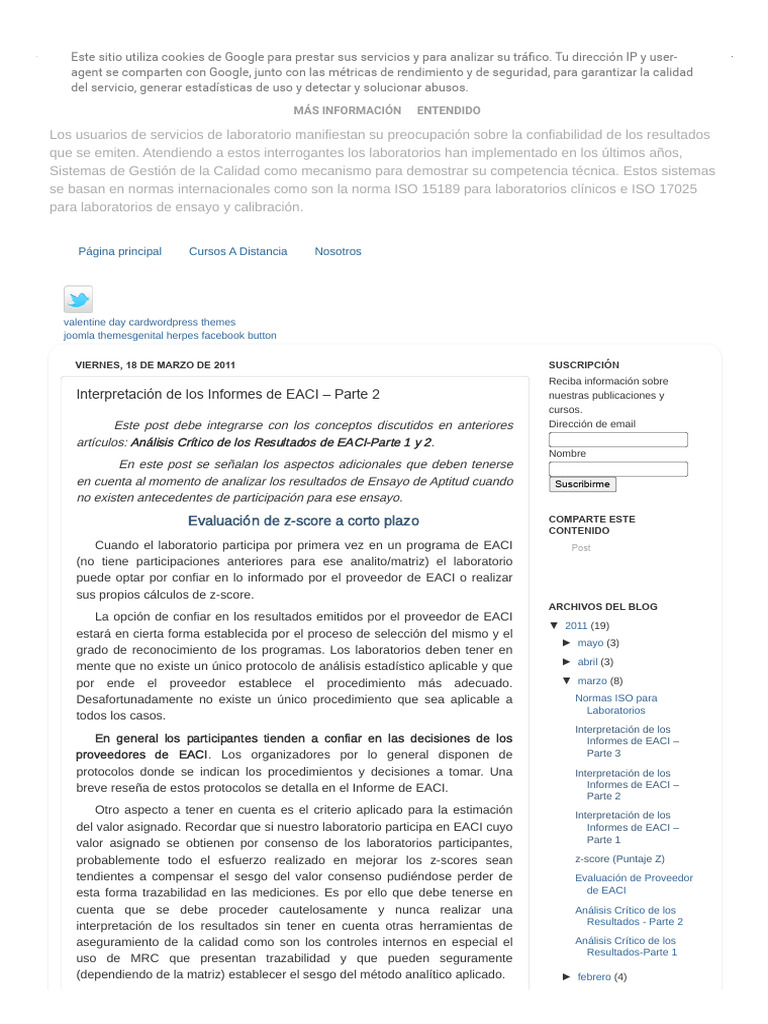 Calidad en Laboratorios_ Interpretación de los Informes de EACI – Parte 2 | PDF | Laboratorios ...