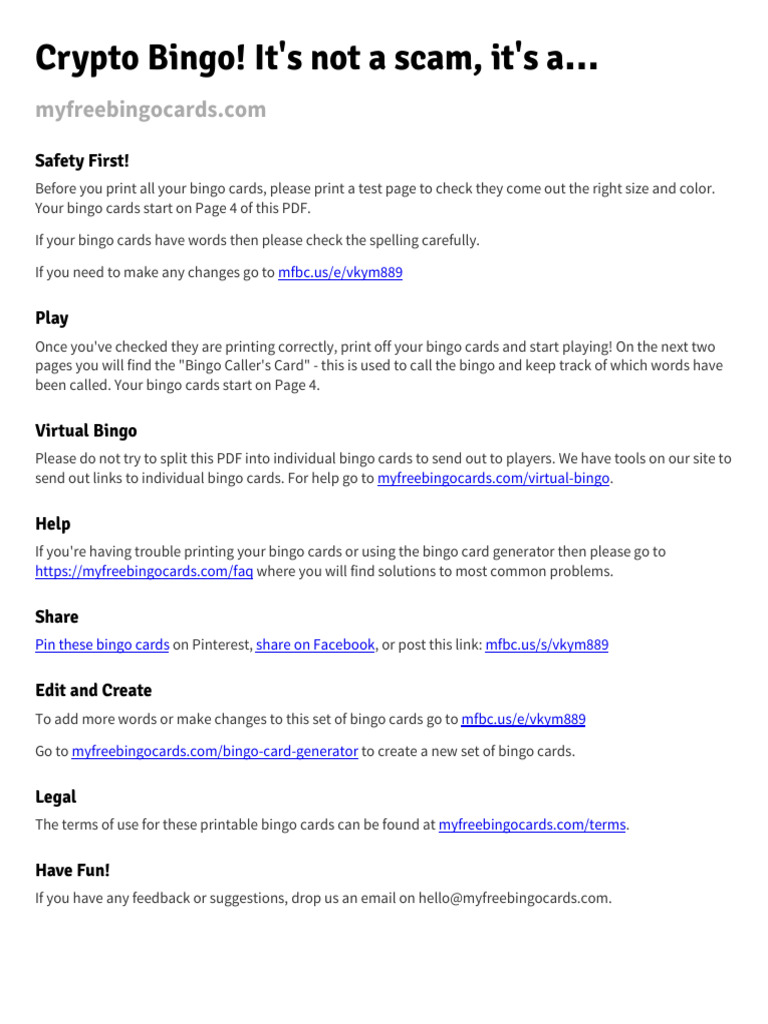 Crypto Bingo Its Not A Scam Its Ahellip | PDF | Cryptocurrency | Startup Company