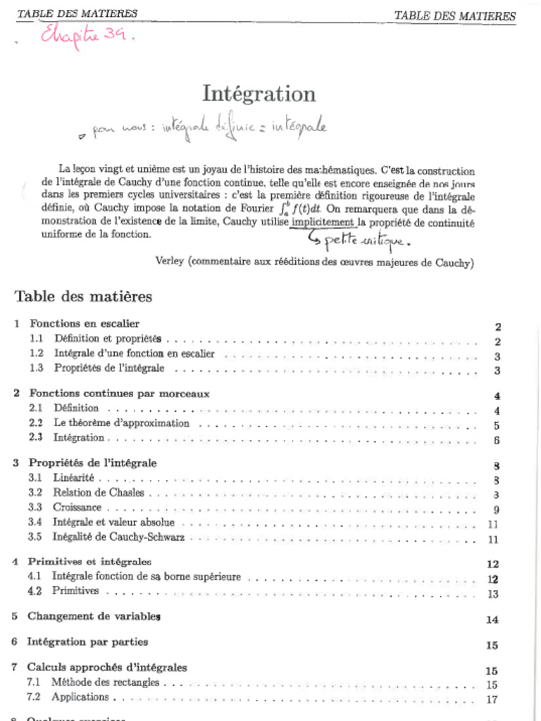 1° année_Mathématiques_Chapitre 39_Intégration | PDF