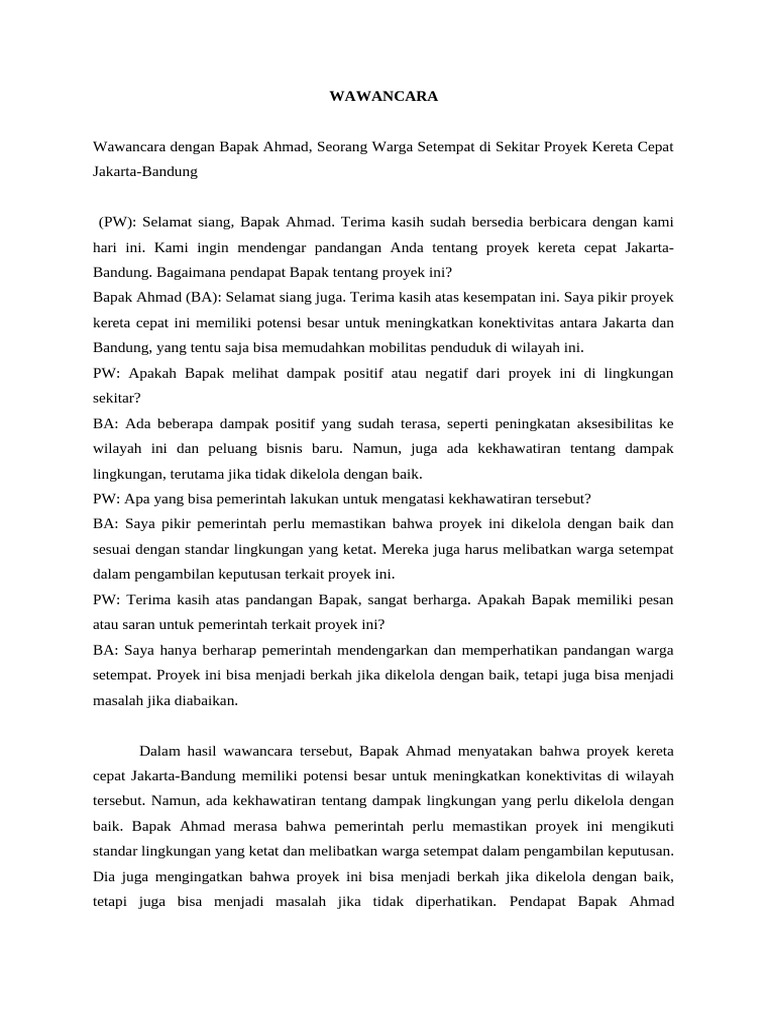 Teks Wawancara | PDF