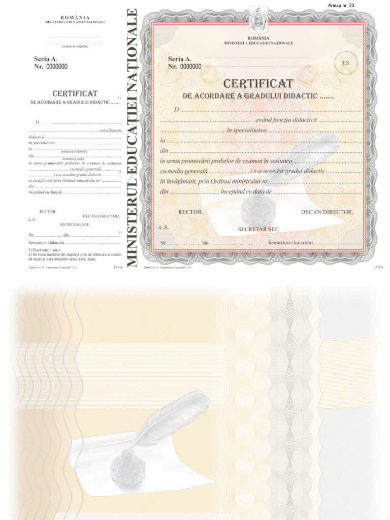 ANEXA 23 - Certificat de Acordare A... | PDF