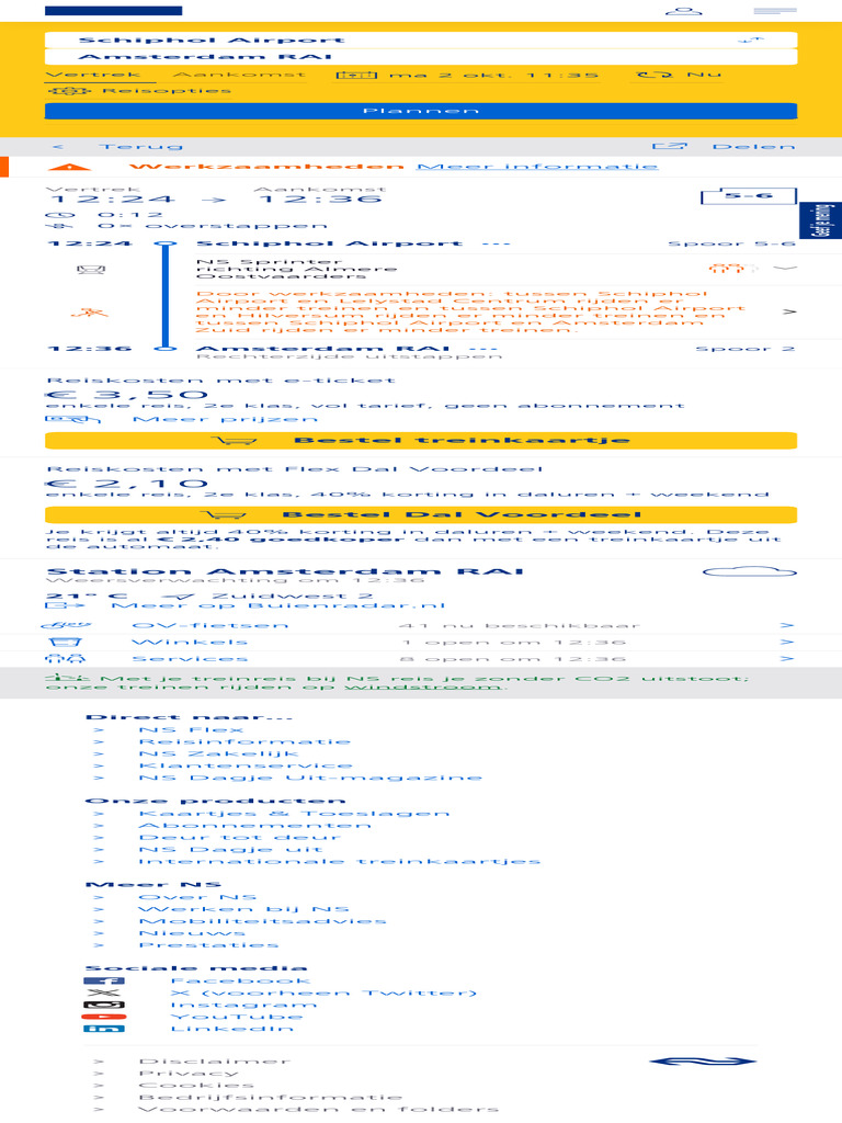 Reisplanner Plan Je Reis NS | PDF