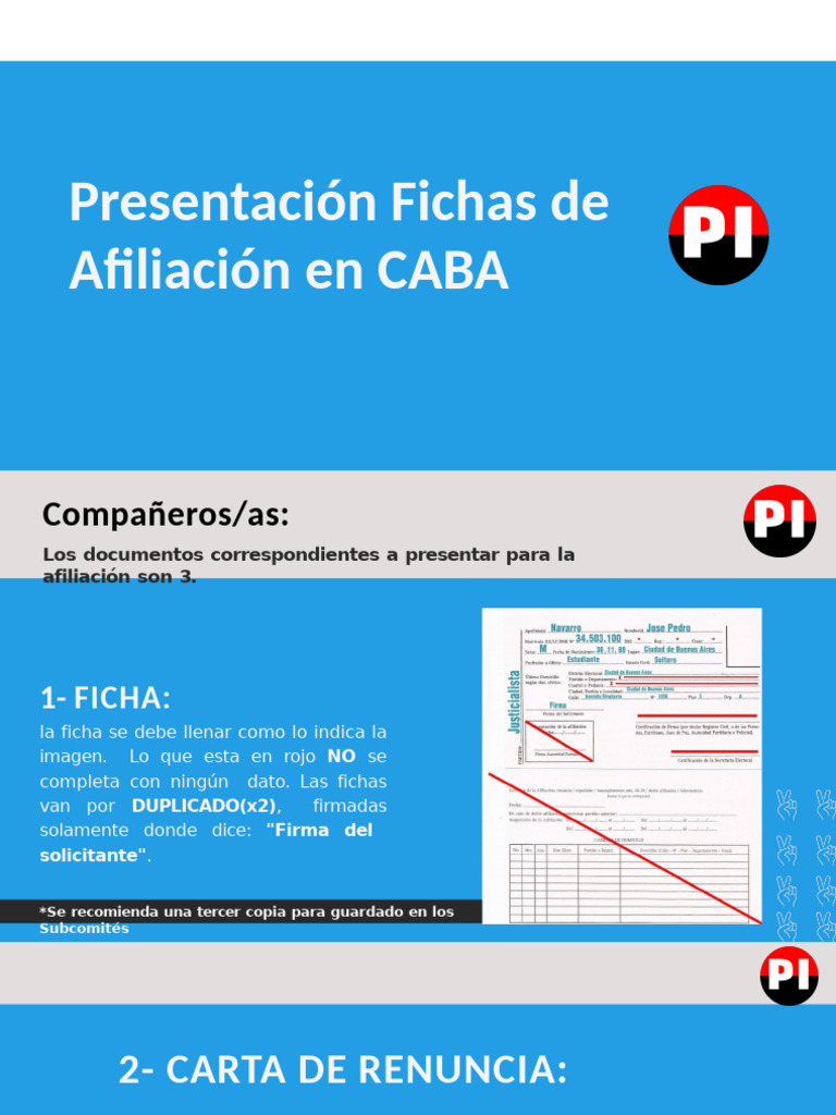 Pre FichasAfiliación PI-CABA | PDF