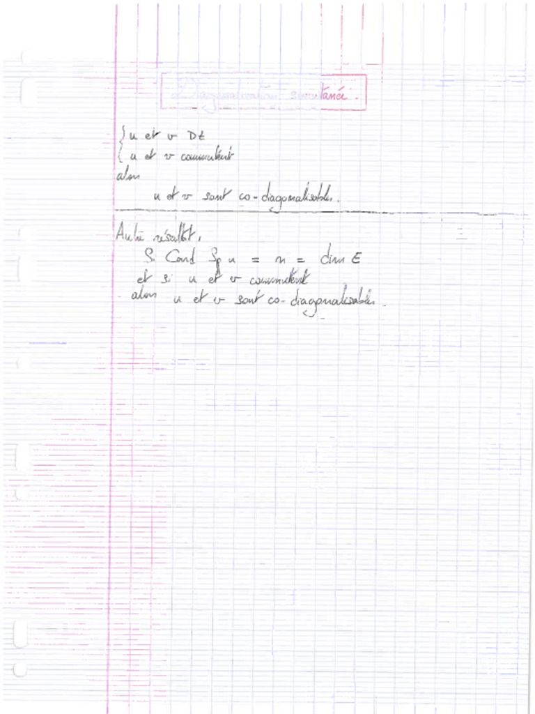 Diagonalisation Simultanée | PDF