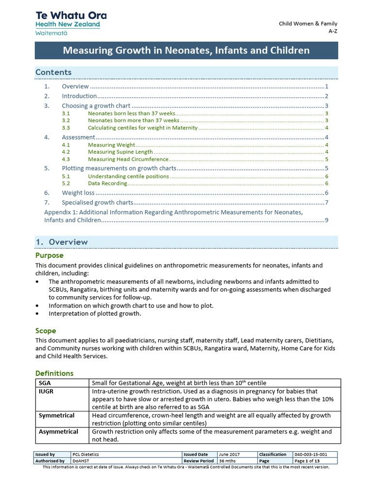 P Measuring Growth in Neonates | PDF | Infants | Low Birth Weight