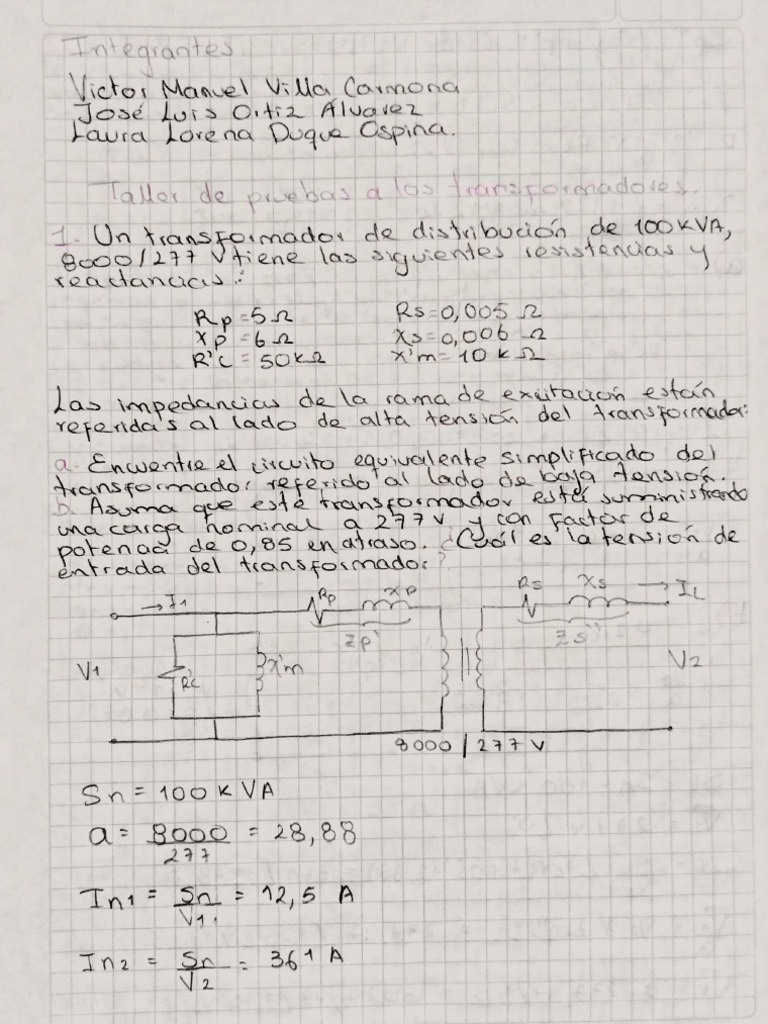 Taller Transformadores | PDF