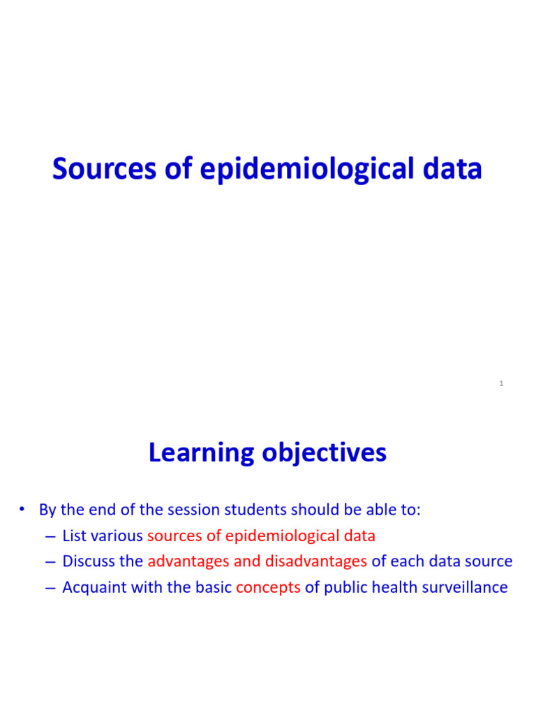 08 Sources of EPI Data and Suervellance | PDF | Public Health ...