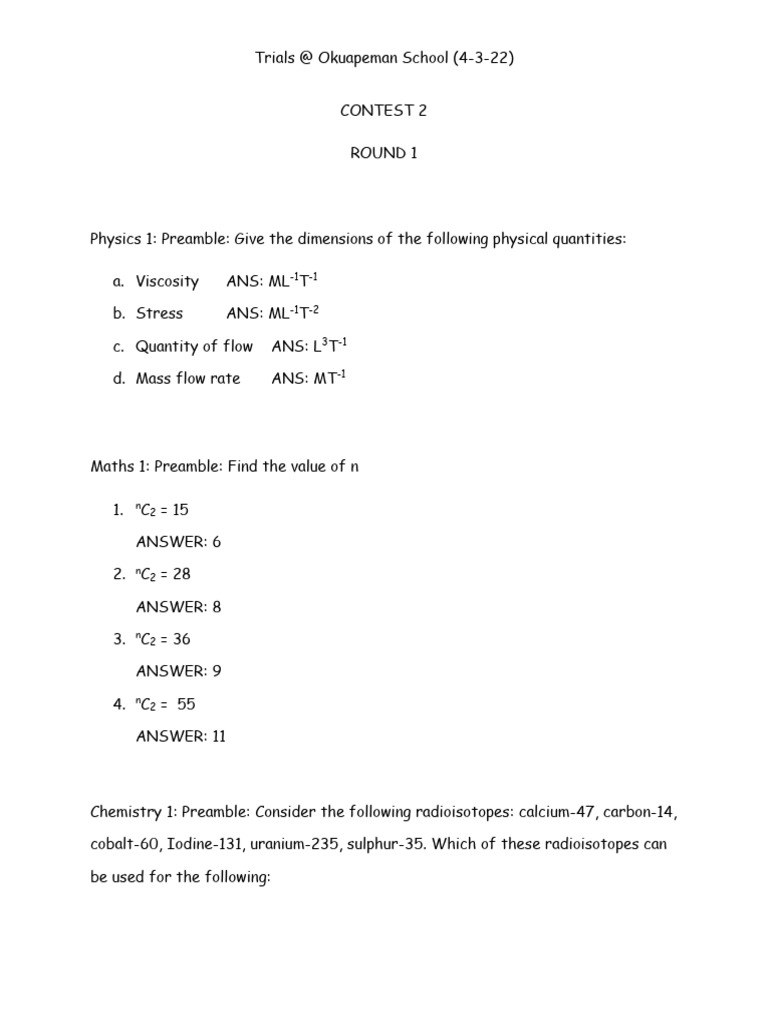 c2 - Trials at Okuas 4-3-22 | PDF | Concentration | Chemistry