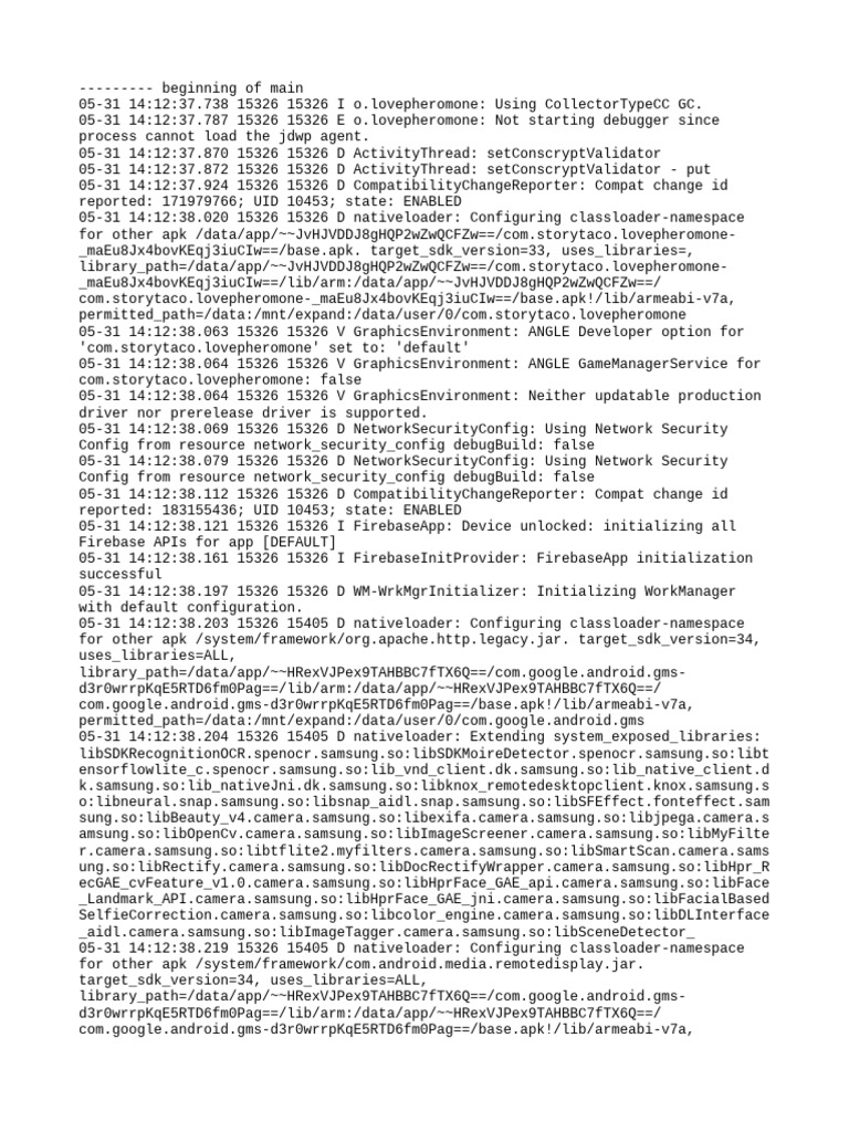 Love Pheromone App Debug Log Analysis | PDF | Mobile Software ...