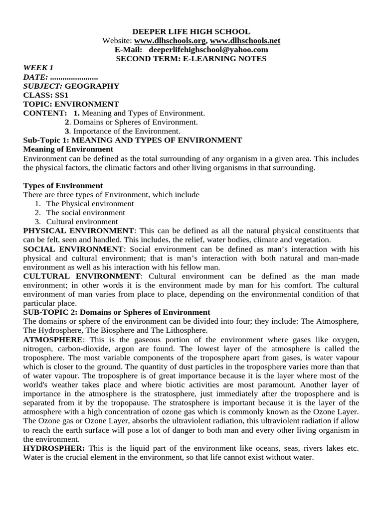 SS1 Geography: Environment & Weather Notes | PDF | Precipitation ...
