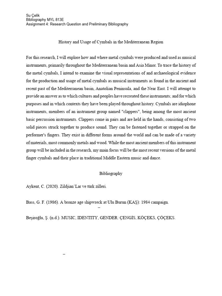 History of Cymbals in the Mediterranean | PDF | Percussion Instruments