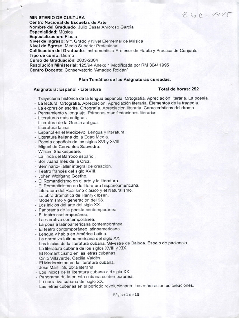 Plan Tematico Julio Legalizado en Minrex | PDF